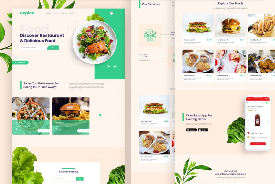Figma Restaurant Template Free
